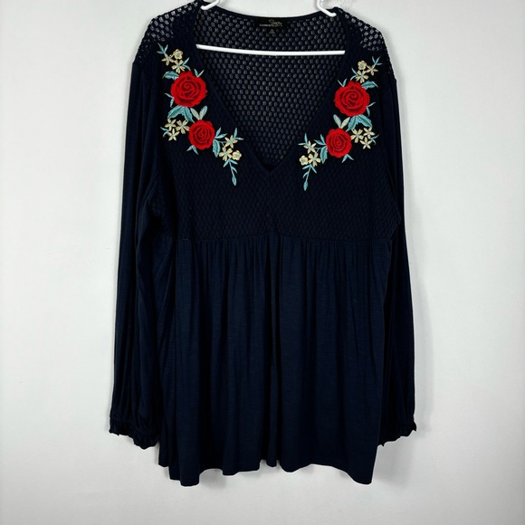 Suzanne Betro | Tops | Suzanne Betro Long Sleeve Blouse Womens X Navy ...